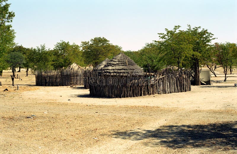 Village Huts, Okavango Delta, Botswana Stock Photo - Image of building ...