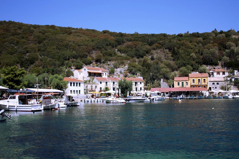 Village on Ithaca stock photo. Image of seaside, coast - 8709216