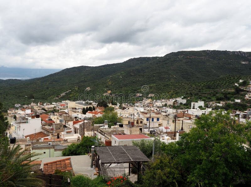 Village of Kritsa Greece stock image. Image of windows - 95365755
