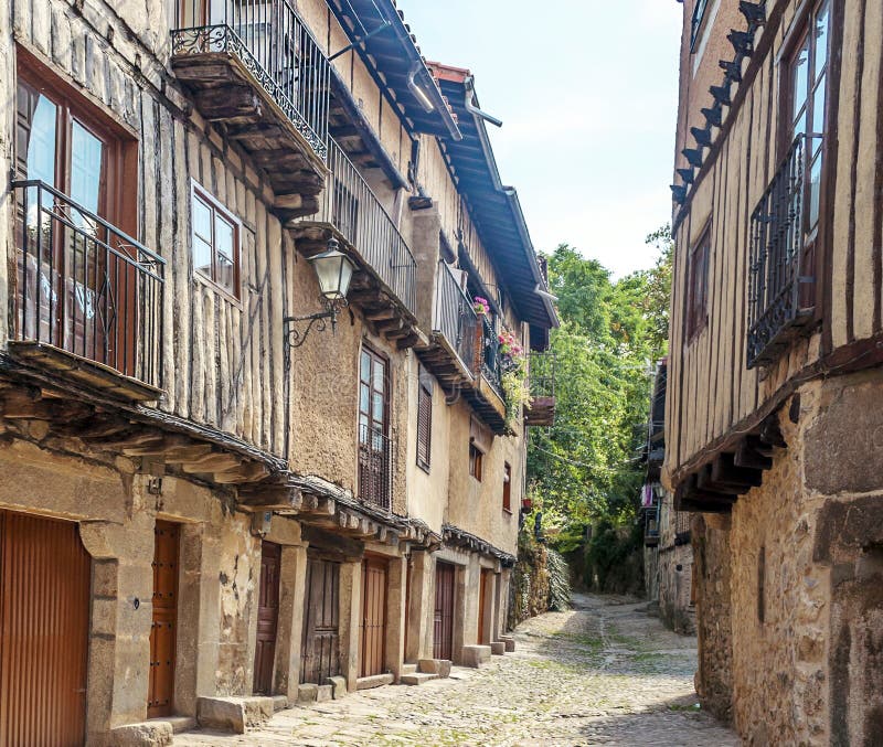 Village of La Alberca stock image. Image of famous, architecture ...