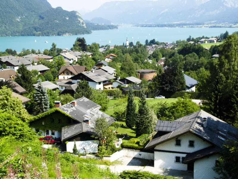 Village on the lake stock photo. Image of fresh, landscape - 3544596