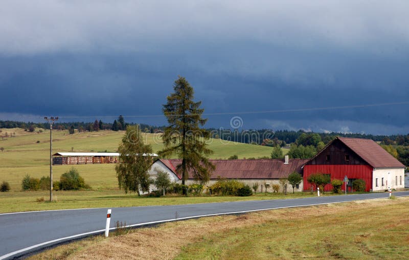 Village landscape stock photo. Image of home, grass, barn - 3526814