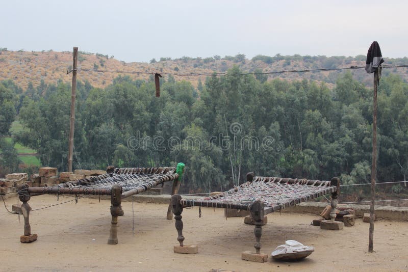Village Life Bed Punjab Pakistan Stock Image - Image of landmark, tree ...