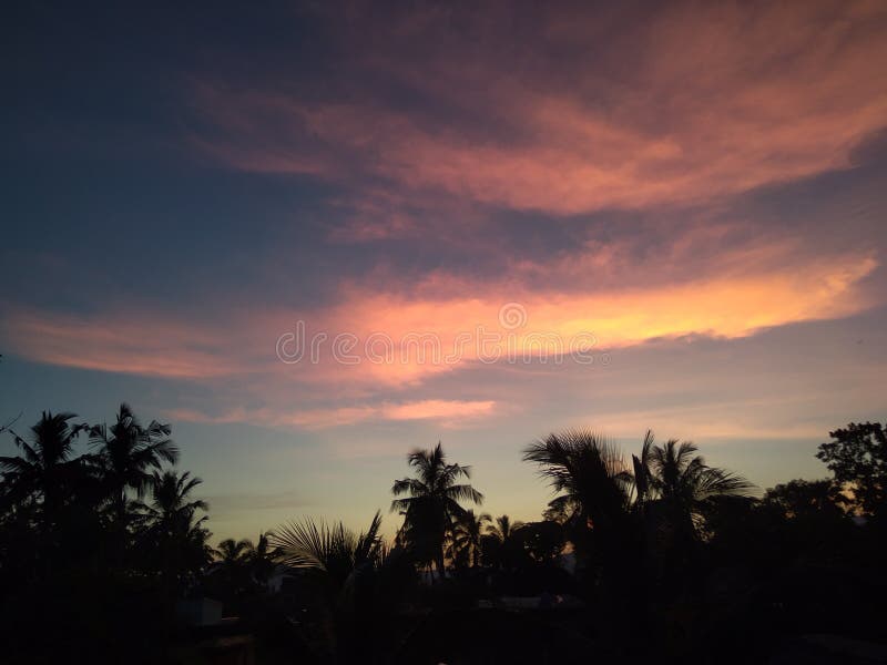 Village Life Evening Time Sky Stock Image - Image of time, evening ...