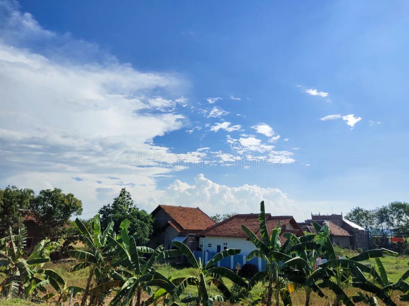 Village Life in the Land of Java Stock Image - Image of cloud ...