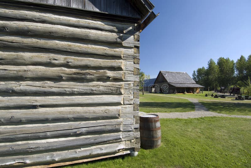 Village with a log-Cabin stock photo. Image of wood, grass - 23936830