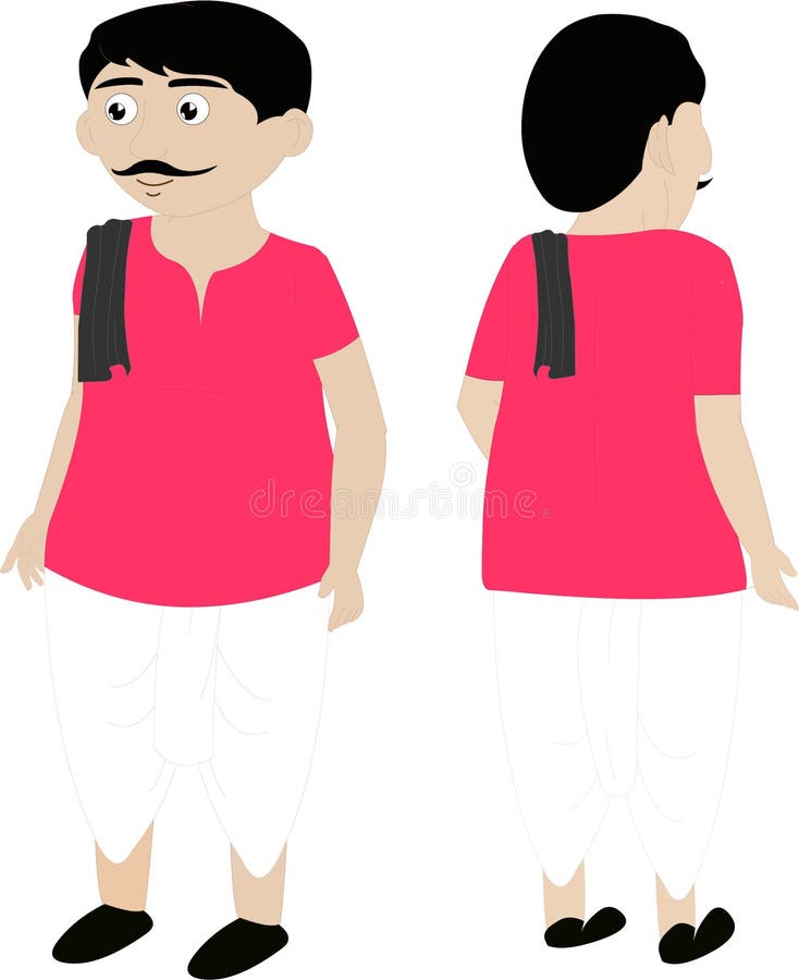 Village Man Full Rig Character Vector Artwork, Different Poses Stock ...