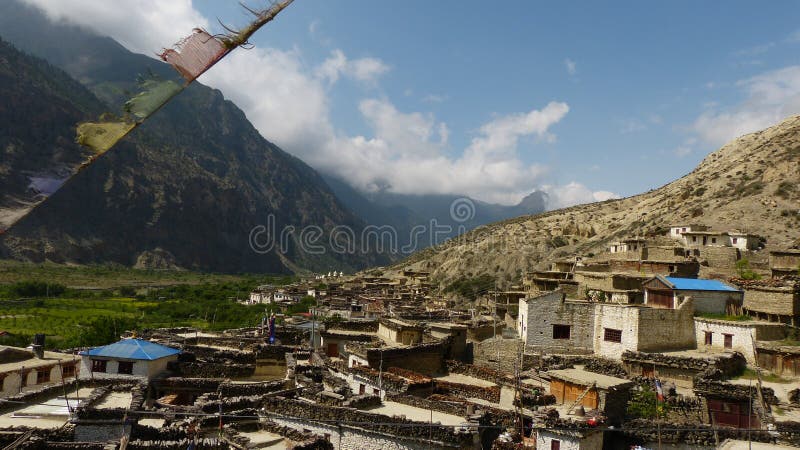 View Of Marpha Village In Nepal. Mustang Stock Photo - Image of nature ...