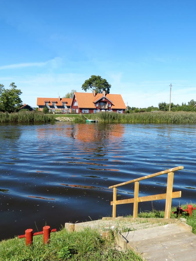 Village Minge, Lithuania stock photo. Image of walls - 34580380