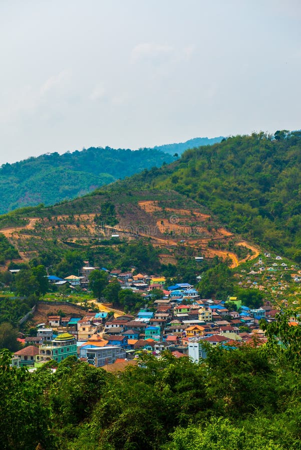 Local village on mountain stock photo. Image of green - 215646968