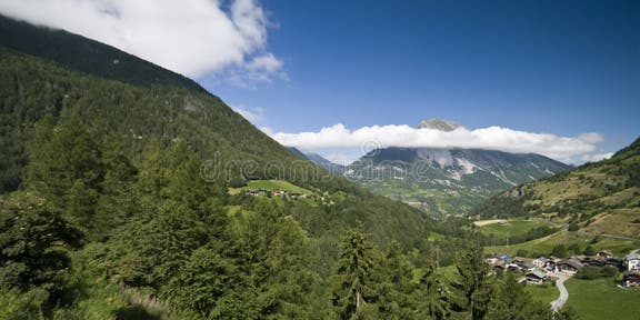 Village in mountains stock image. Image of forested, scenic - 6030629