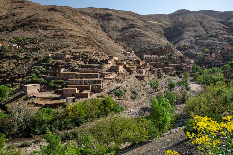 Village with Mountains in Marrakech, Morocco Stock Image - Image of ...