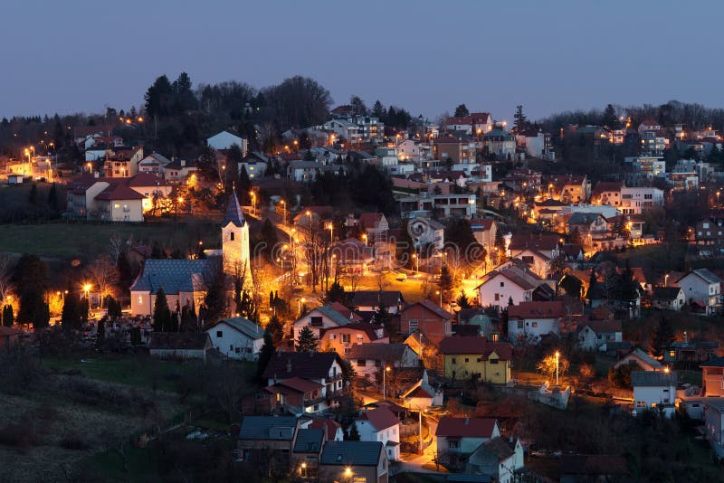 Village at night stock image. Image of settlement, sunset - 18872643