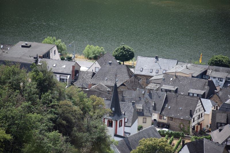 Village Oberfell, Church Area Stock Photo - Image of castle, building ...