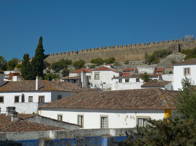 Village of obidos stock image. Image of medieval, town - 15453557