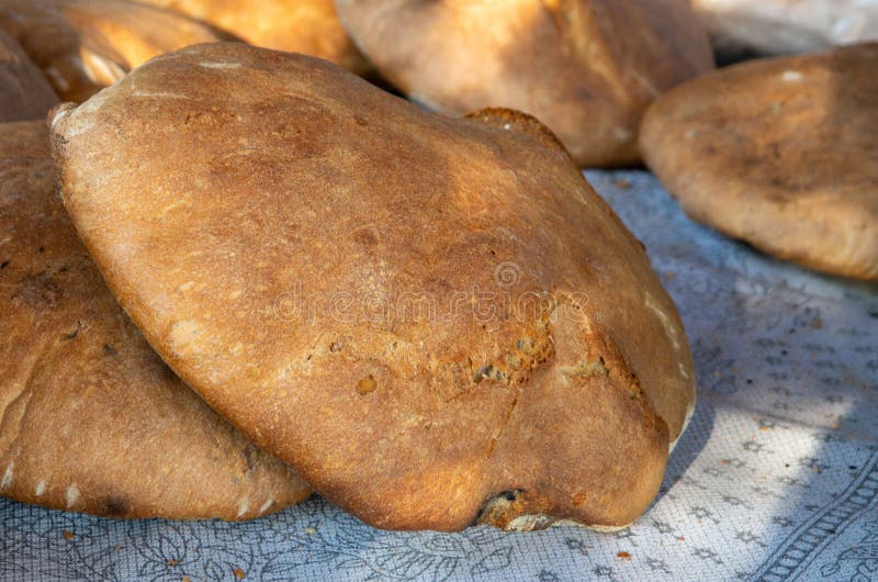 In the Village Oven, Cooked in a Wood-fired Bread Round Natural Stock ...