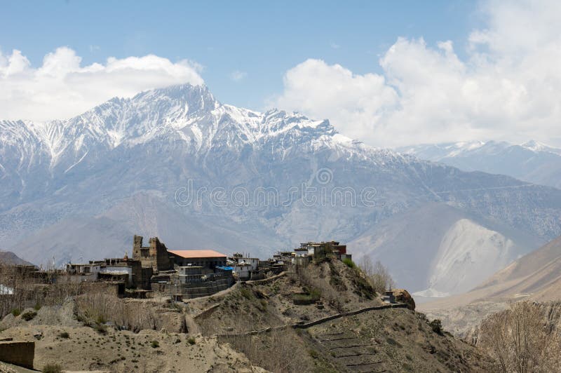 Village Overlooking the Valley Stock Photo - Image of winter, nepal ...