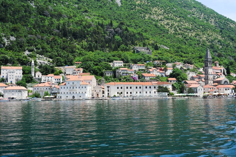 Village of Perast on the Bay of Kotor Stock Photo - Image of mountain ...