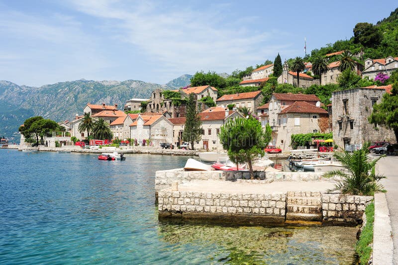 Village of Perast on the Bay of Kotor Editorial Photo - Image of ...