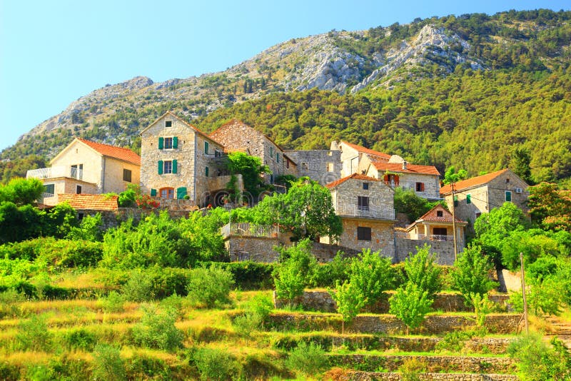 Village Pitve stock photo. Image of landmarks, land, rustic - 95890218