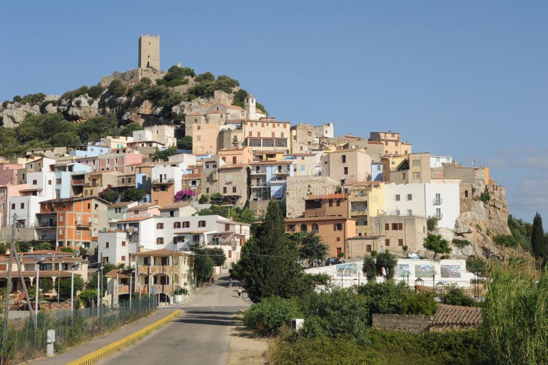 The Village of Posada on the Island of Sardinia Stock Photo - Image of ...