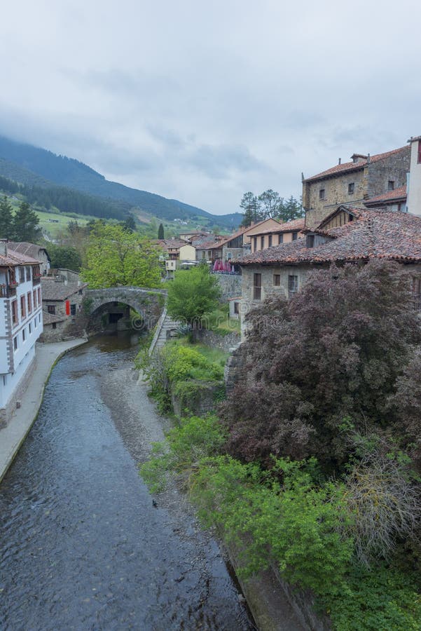 The village of potes stock photo. Image of scene, spring - 92339668