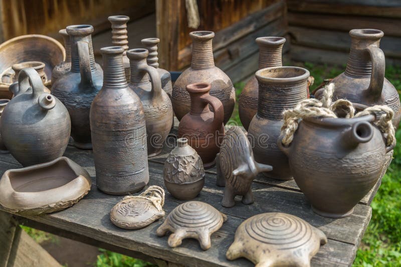 Rustic Pottery Hand-work. Ceramics. Stock Photo - Image of ceramics ...