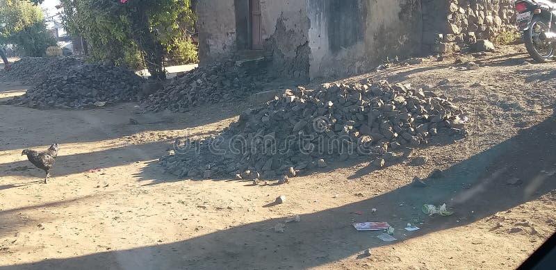 Village Road Side Construction Stock Image - Image of side ...