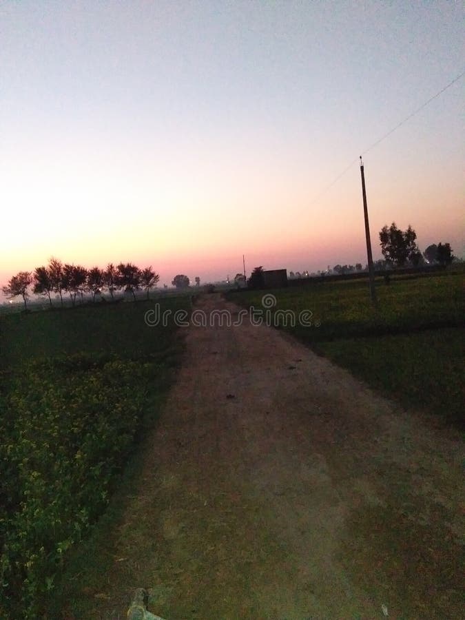 Village road stock photo. Image of village, road, sunset - 136964460