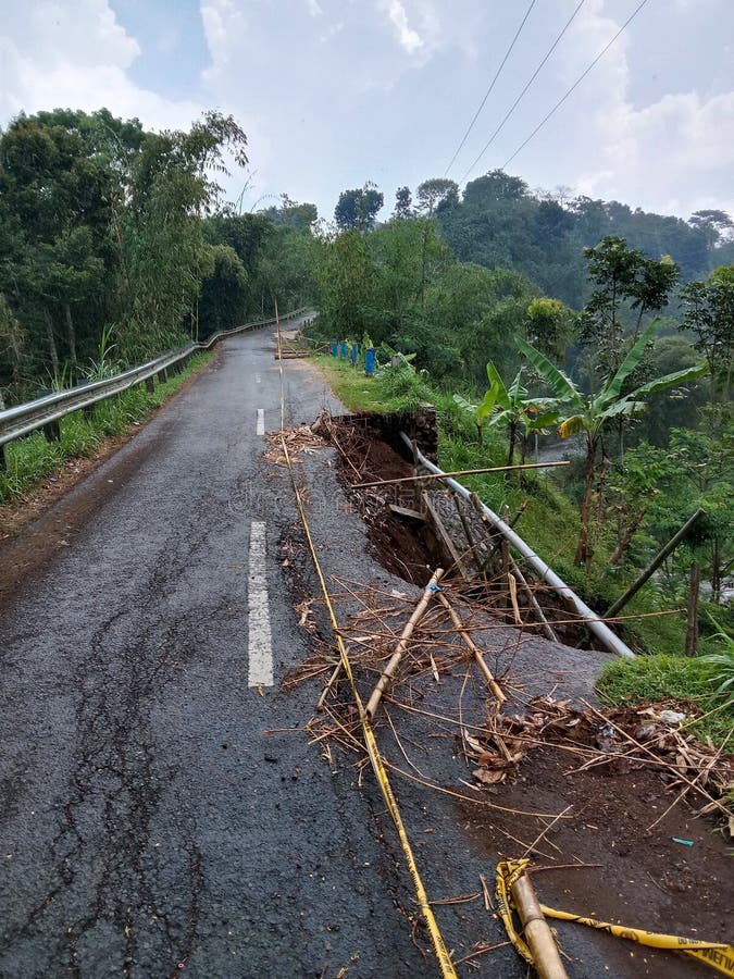 Village Roads Damaged by Landslides Caused by Heavy Rains. Stock Photo ... Village Roads Damaged by Landslides Caused by Heavy Rains. Stock Photo ...