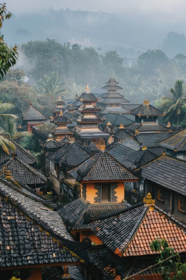 Village rooftops stock image. Image of buildings, small - 384072013