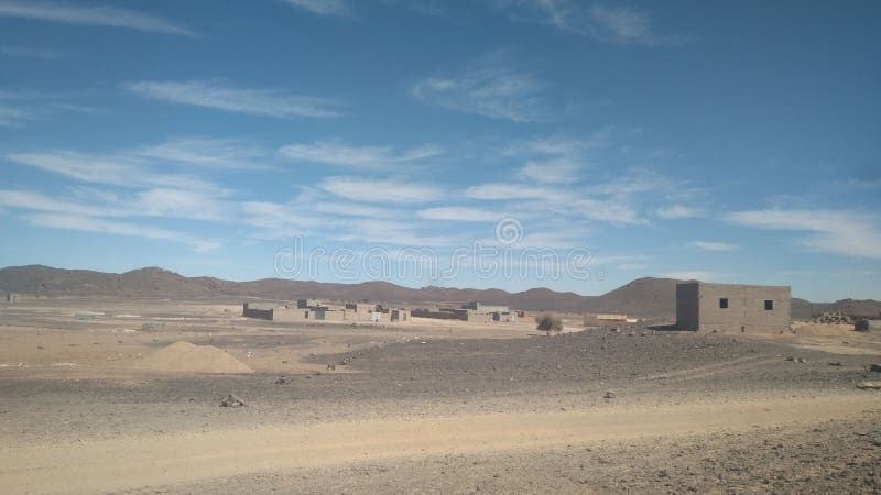 Landscape of a Village in Sahara Desert Stock Photo - Image of ...