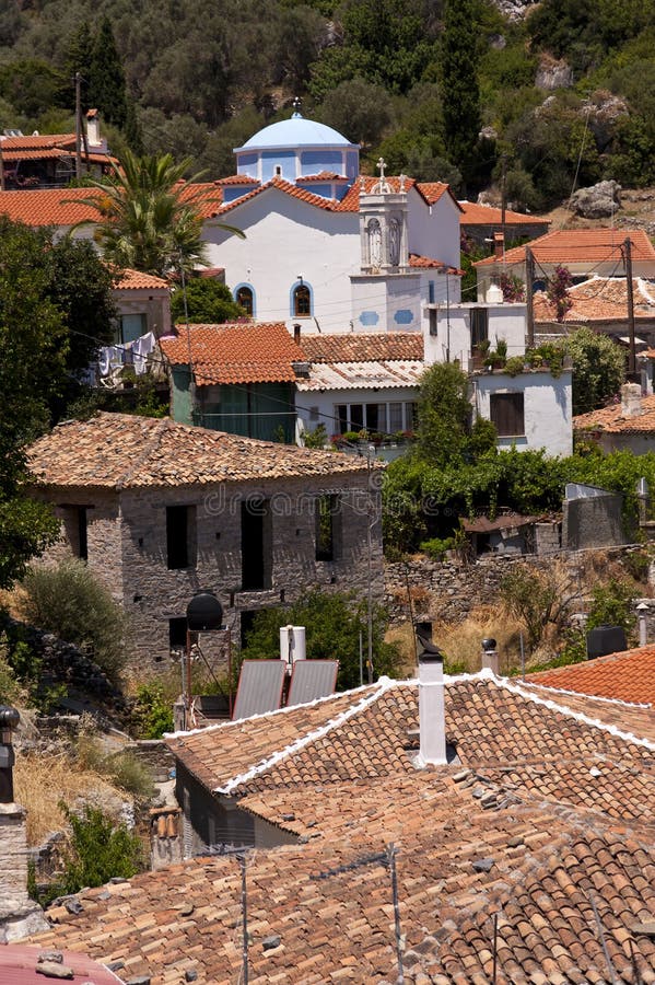Village on Samos stock image. Image of travel, town, samos - 38901695