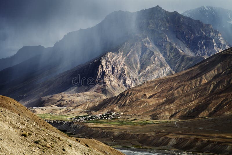 Village in Spiti Valley stock photo. Image of weather - 27770854