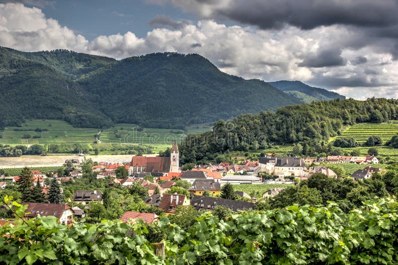 Village of Spitz stock image. Image of river, wachau - 50824421