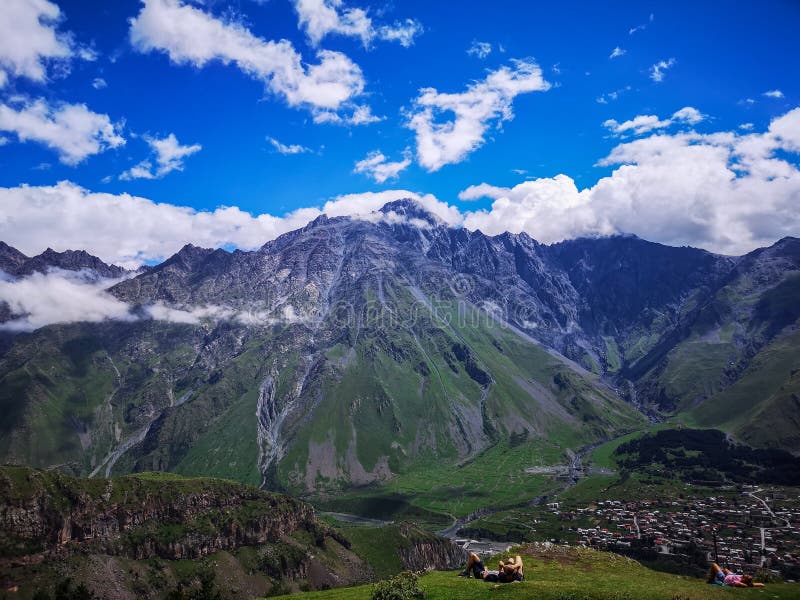 Village Stepantsminda stock photo. Image of mountain - 129067404