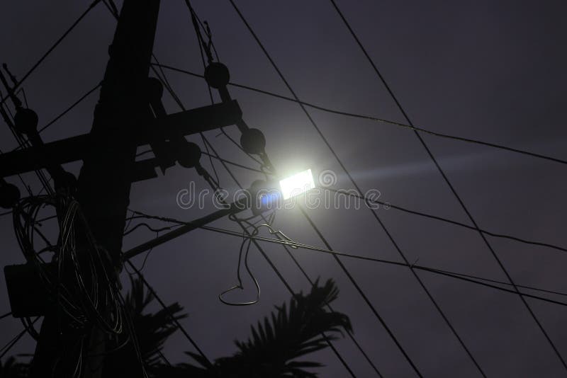 A Village Street Light is Glowing Stock Photo - Image of village ...