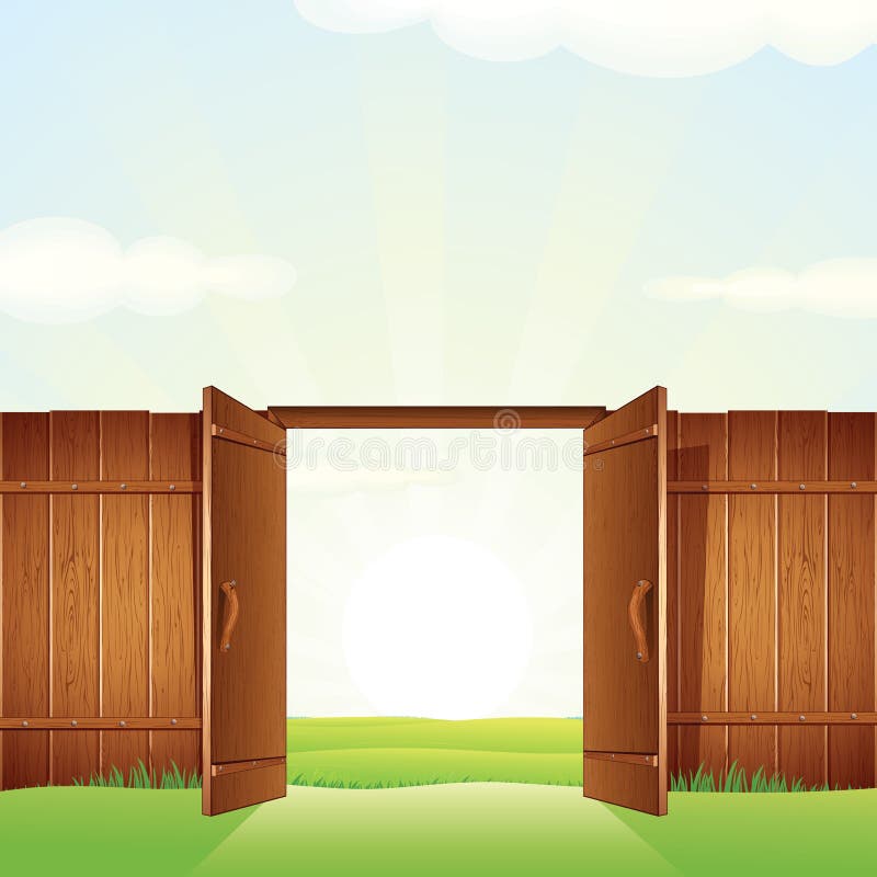 Village Timber Gate. Vector Image for Your Design Stock Vector ...