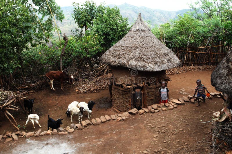 Konso hut editorial stock image. Image of abeba, thatched - 26118859