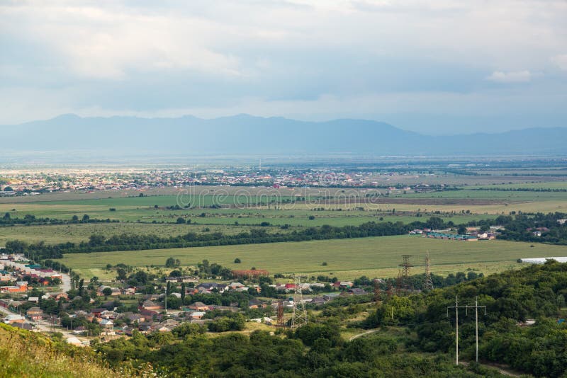 A Village in the Valley between the Mountains, Chechnya Stock Photo ...