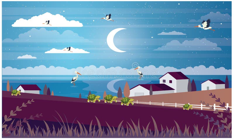 Farm night stock vector. Illustration of clip, roof, landscape - 2809692