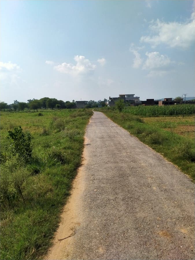 Village View is Very Beautiful Road Stock Image - Image of village ...