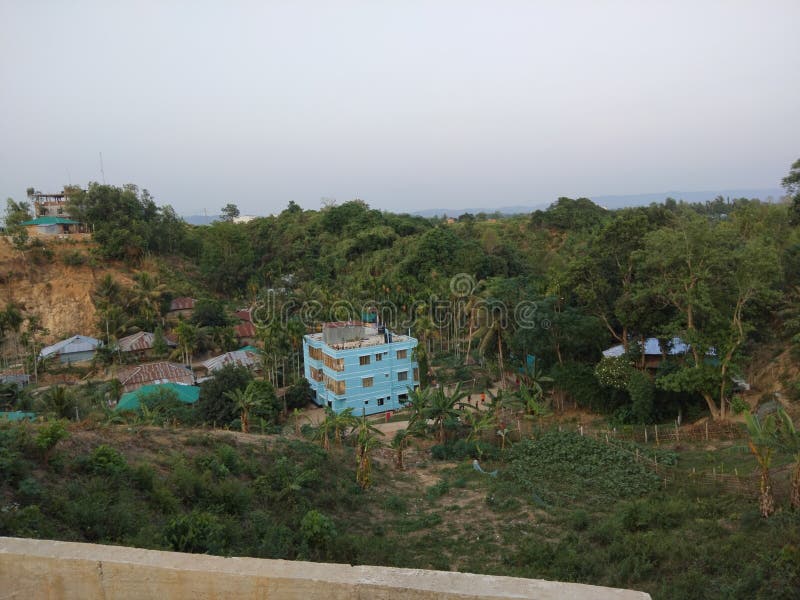 Village View 02 stock photo. Image of town, transport - 218937570