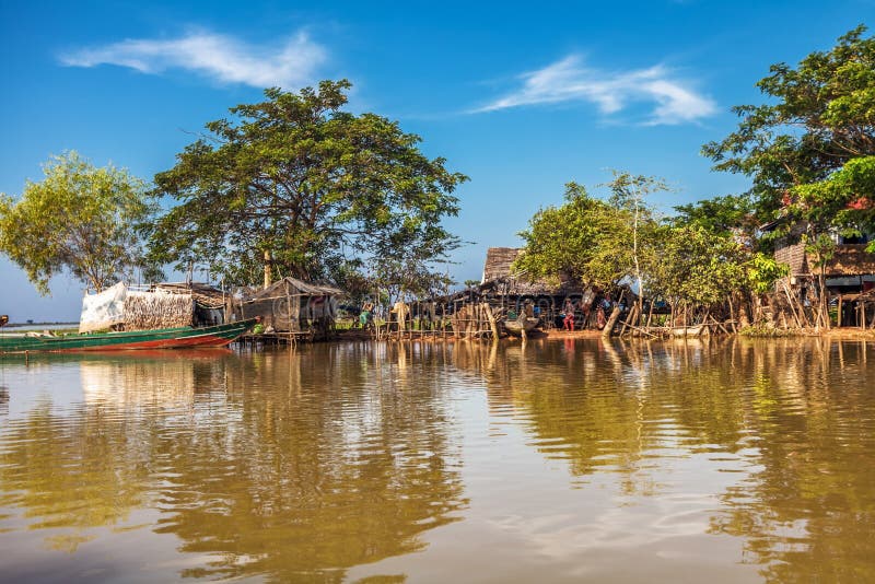 The village on the water stock photo. Image of east, angkor - 29212936
