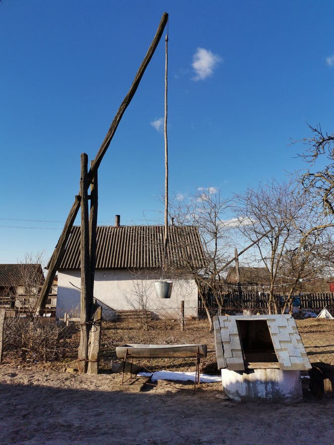 Well Crane for Water Outside Stock Image - Image of country, irrigation ...