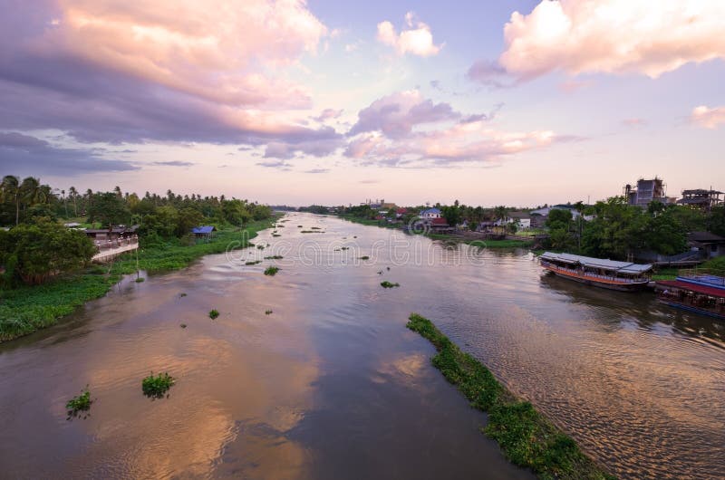 Villagers Living Along the River Stock Photo - Image of industry ...