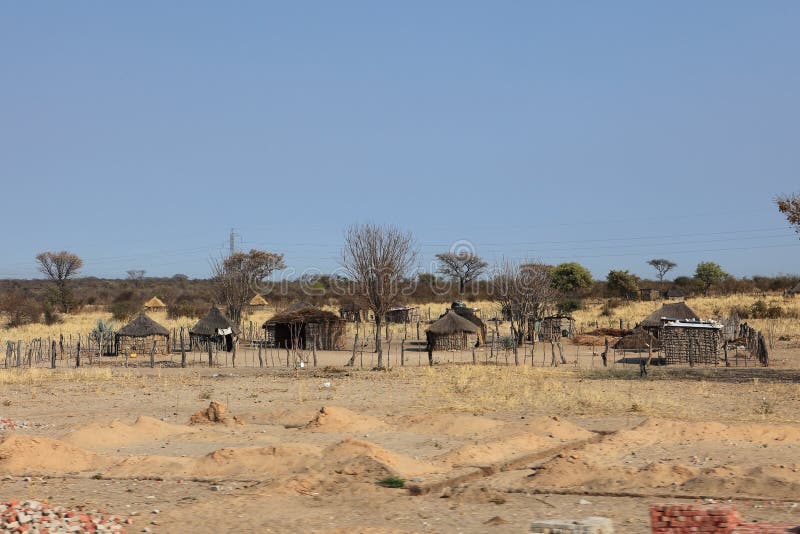 Villages and Poverty in Namibia Stock Photo - Image of life, huts ...