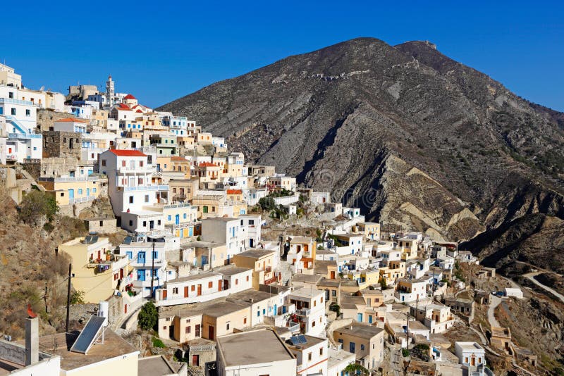 Villaggio Di Olympos in Karpathos, Grecia Immagine Stock - Immagine di ...