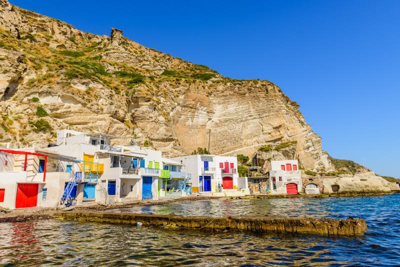 Villaggio Greco Tradizionale Dal Mare Fotografia Stock - Immagine di ...