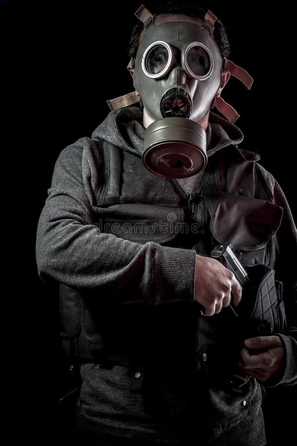 Security, Thief, Armed Man with Black Leather Jacket, Dangerous Stock ...